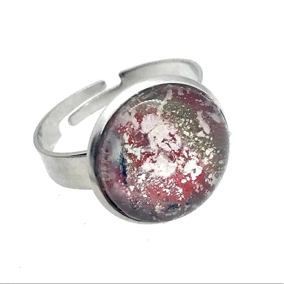 Hand Crafted | Jewelry | Handmade 6mm Hand Painted Dome Ring Adjustable ...